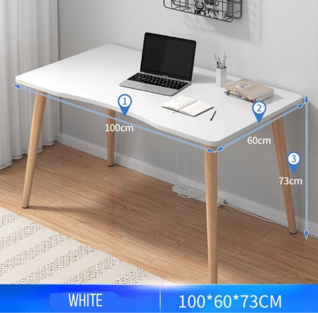 White Study Table, Furniture & Home Living, Furniture, Tables & Sets on ...