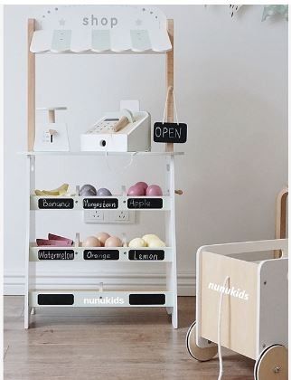 Wooden Grocery shop set | Kids pretend kitchen play toy | Market booth ...