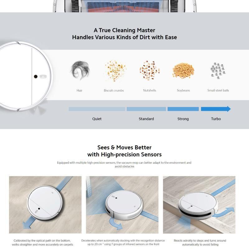 XIAOMI Robot Vacuum-mop 2C Vacuum Cleaner 2700Pa Strong Suction Mijia ...