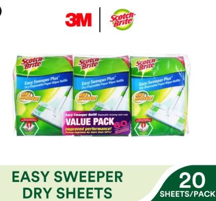 3M Scotch Brite Easy Sweeper Anti Bac Dry Paper Wiper Refill Value Pack ...