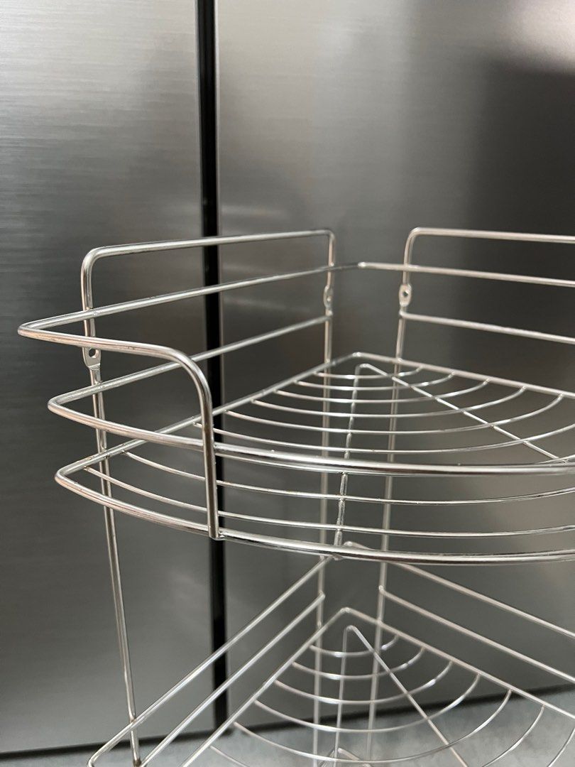 3-tier Stainless Steel Corner Rack, Furniture & Home Living, Bathroom ...