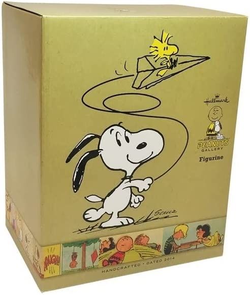 全新 日版 史努比 樹脂製 桌上擺設 Peanuts SNOOPY Woodstock on Paper Airplane 93×166mm ...