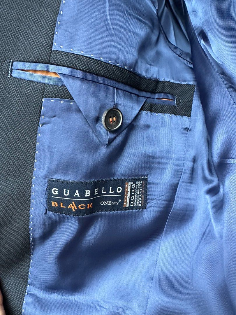 近接全新 G2000 BLACK 頂級GUABELLO ONEfifty 系列西裝外套 西裝褸 Size 46 165/88A, 男裝, 運動 ...