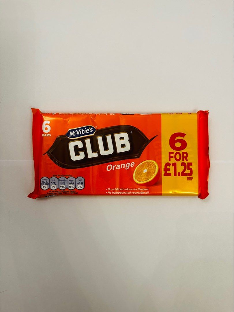 優惠 4/11期 英國 麥維他Jacob 積及 Club朱古力夾心橙餅 6件裝, 嘢食 & 嘢飲, 包裝食物&即食食物 - Carousell