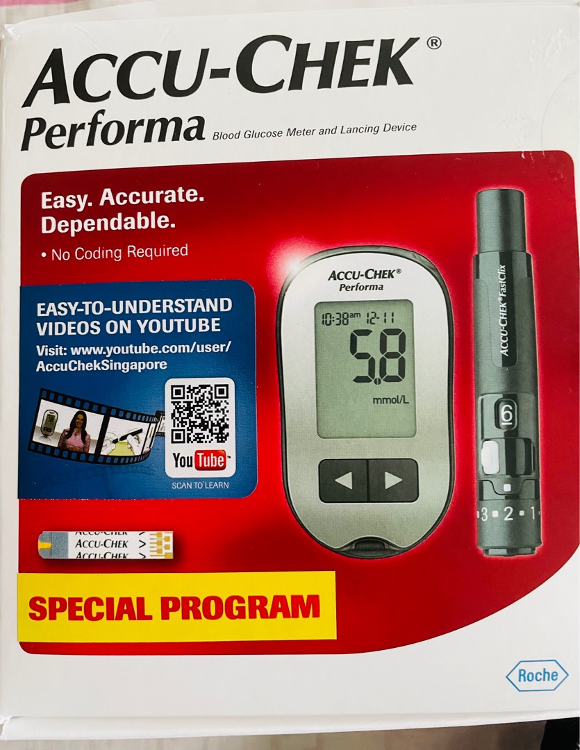 ACCU CHEK PERFORMA METER+TEST STRIPS, Health & Nutrition, Health ...