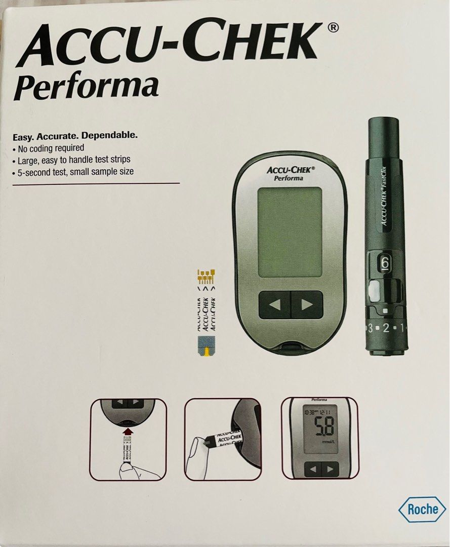 ACCU CHEK PERFORMA METER+TEST STRIPS, Health & Nutrition, Health ...