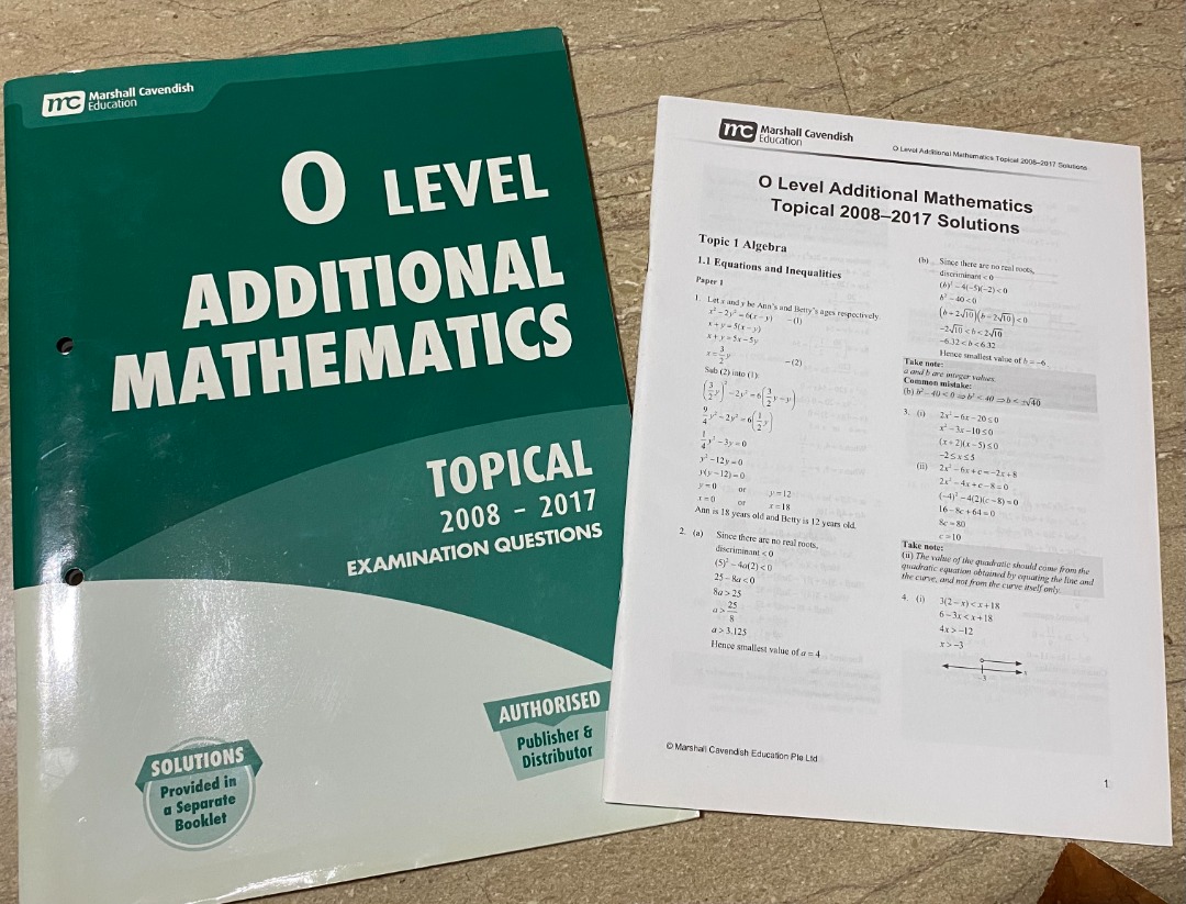 Additional Mathematics O Level - TOPICAL (2008-2017) Exam Questions ...