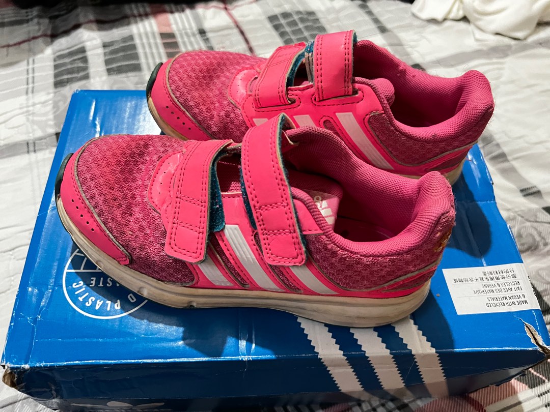 Adidas Pink Velcro Shoes, Babies & Kids, Babies & Kids Fashion on Carousell