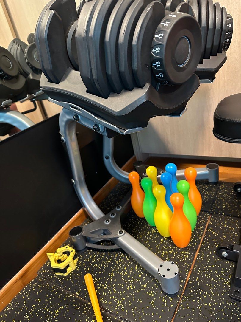 Adjustable Dumbbell Set 40kg/side, Sports Equipment, Exercise & Fitness ...