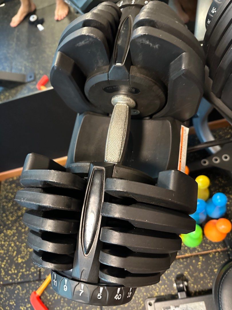 Adjustable Dumbbell Set 40kg/side, Sports Equipment, Exercise & Fitness ...