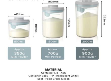 AirTight Milk Powder Container - Circle (800ml/ 1500ml/ 2000ml) KNT0751 ...