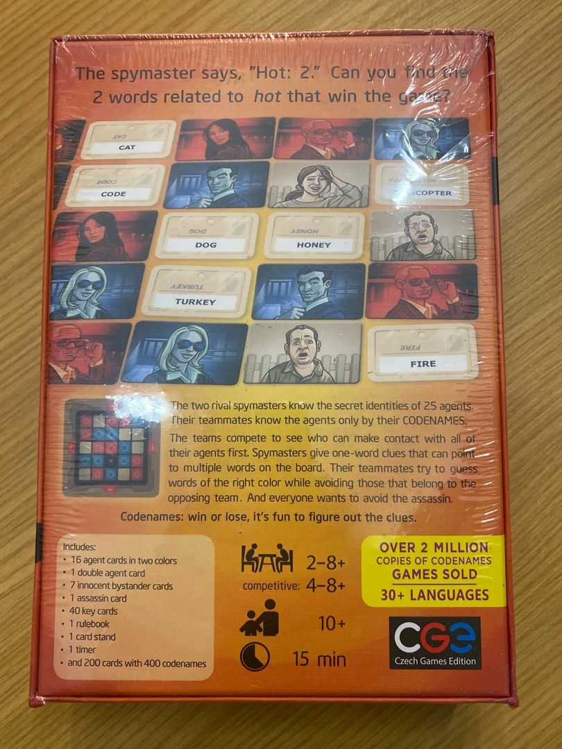 Board game- codenames, Hobbies & Toys, Toys & Games on Carousell
