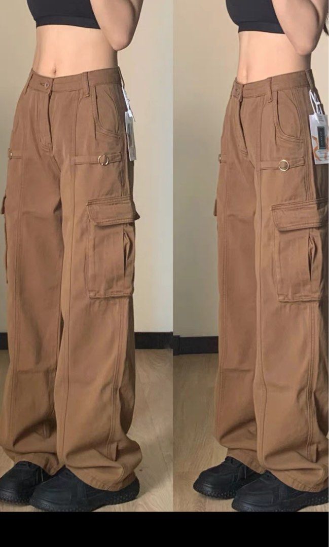 Brown cargo pants, Women's Fashion, Bottoms, Jeans & Leggings on Carousell