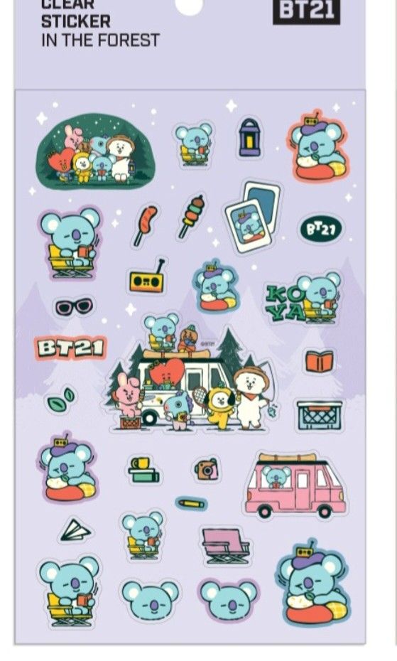 BT21 KOYA Sticker, Hobbies & Toys, Stationary & Craft, Other Stationery ...