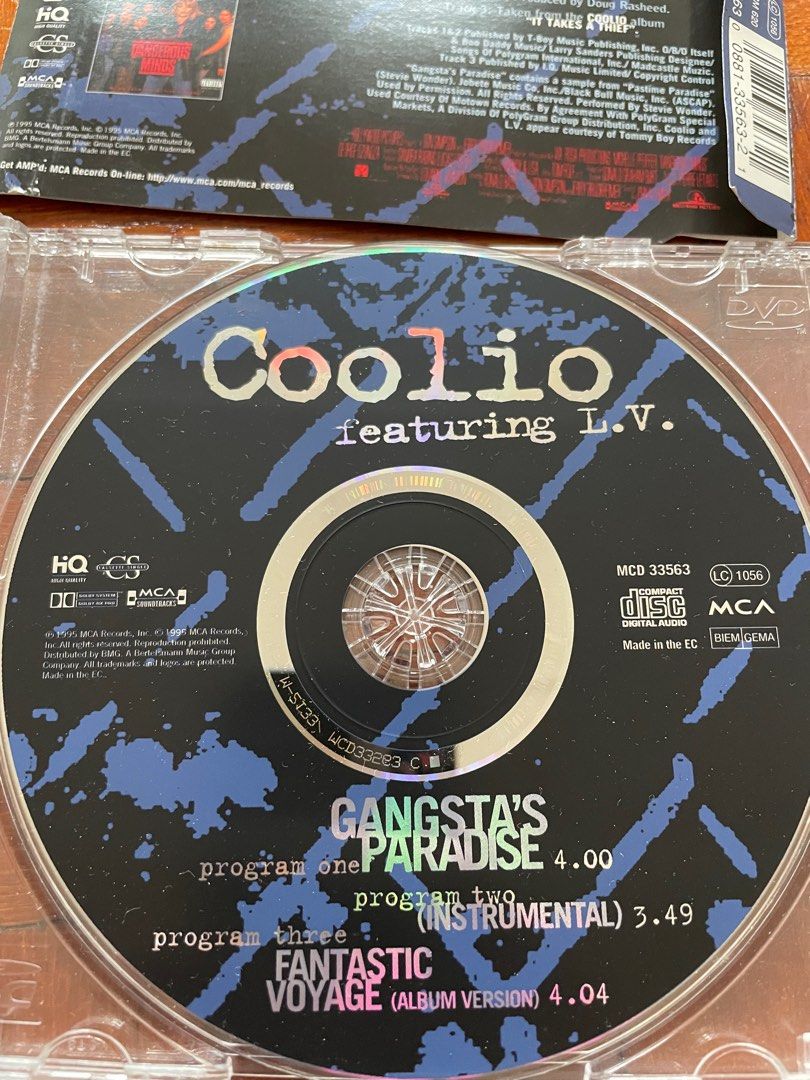 Coolio Gangsta Paradise Single (1995) Ost Dangerous Mind Film Sountrack ...
