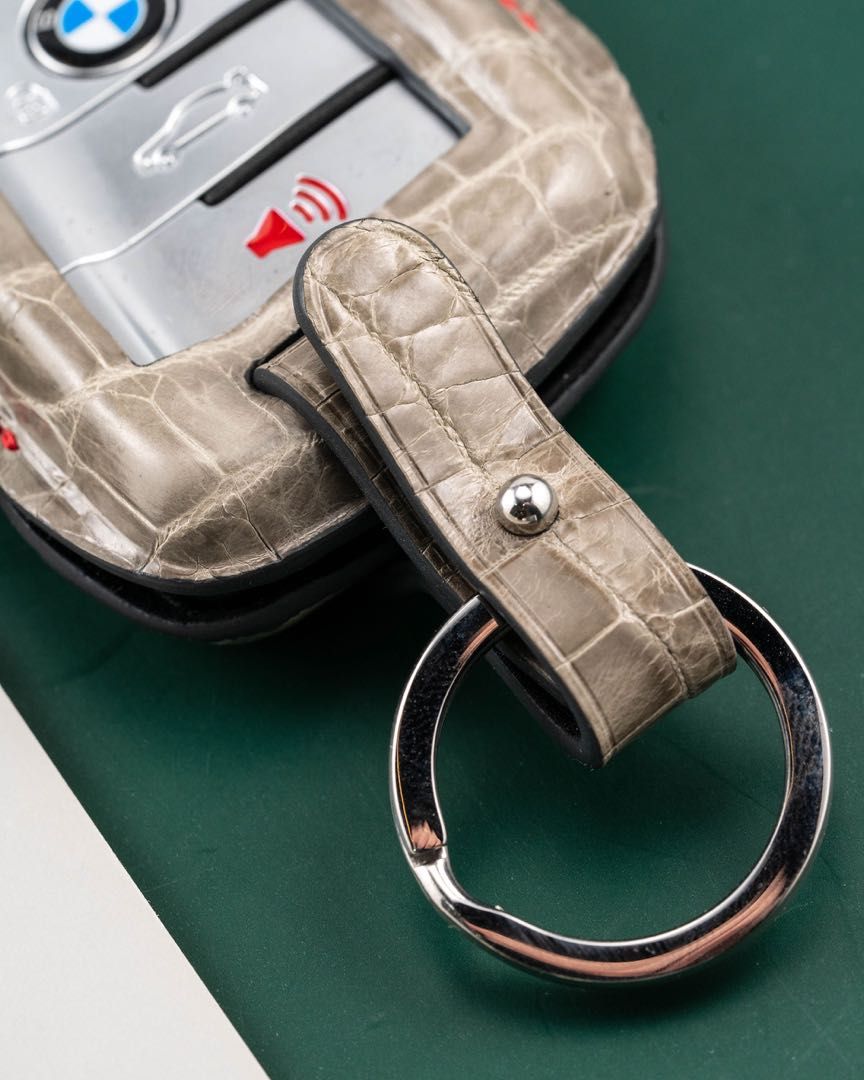 Custom made key fob covers for BMW SUV in Hunter Green and Elephant ...