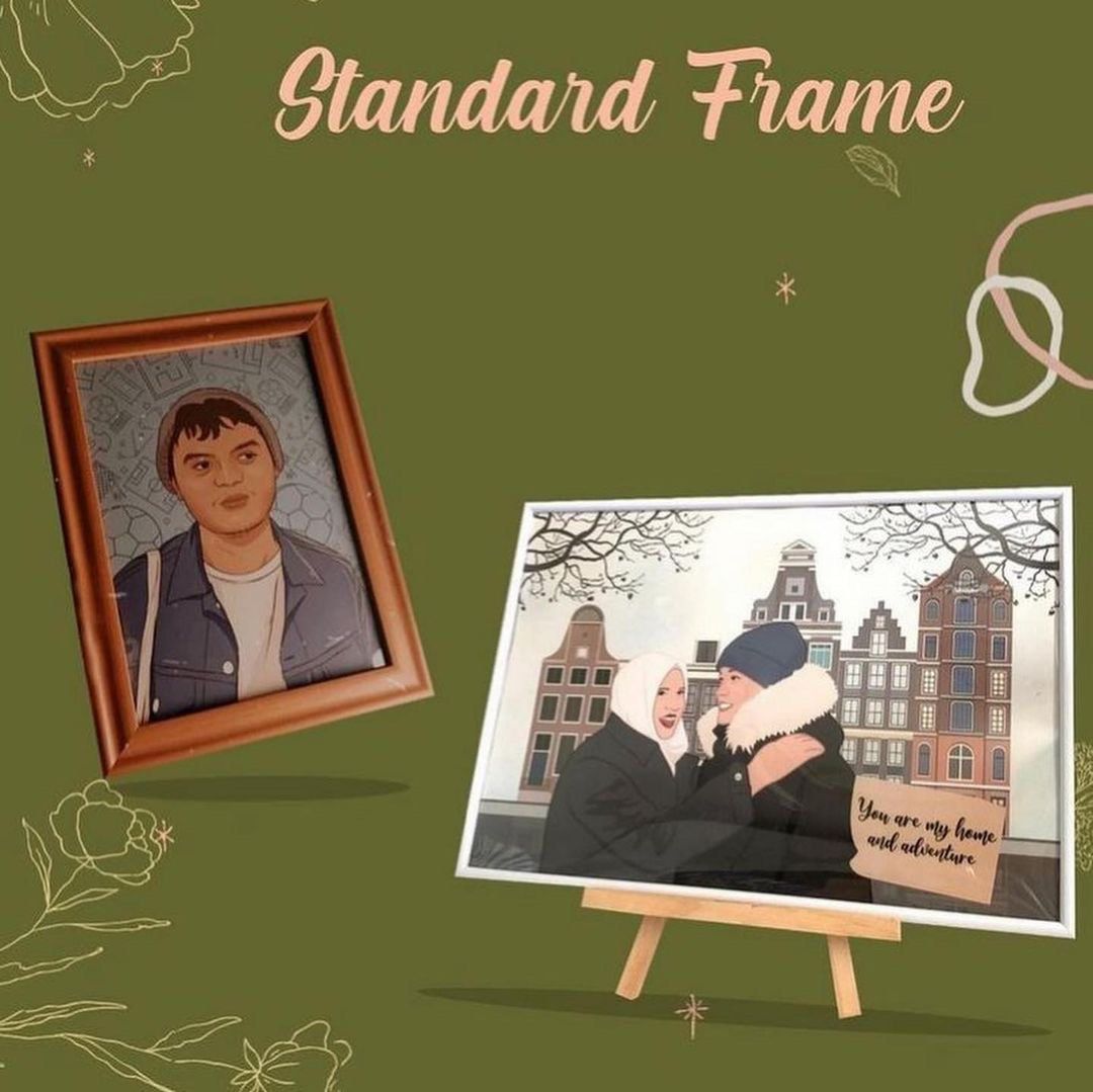 Customized Illustration Drawing Portrait Frame, Hobbies & Toys ...