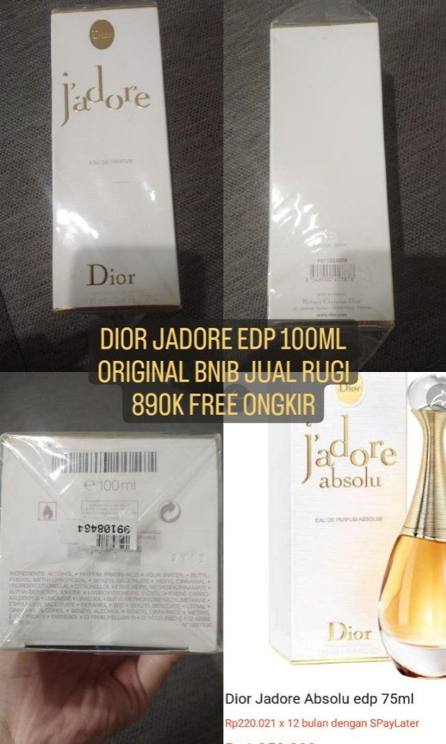 DIOR JADORE BNIB (CONTOH BOTOL ADA DI FOTO) ORIGINAL GUARANTEE ...