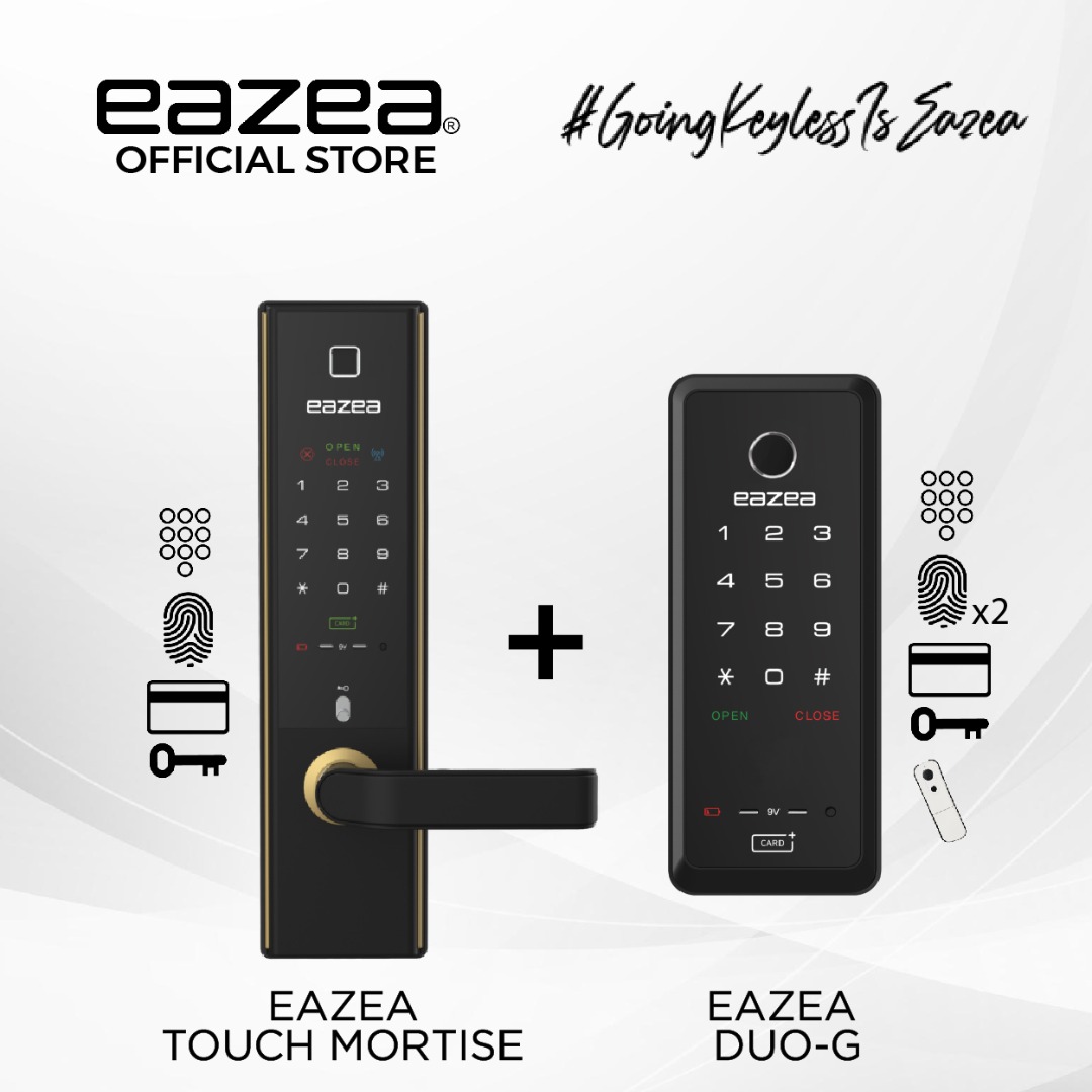[Door + Gate] EAZEA Touch Mortise Digital Door Lock + EAZEA Duo-G ...