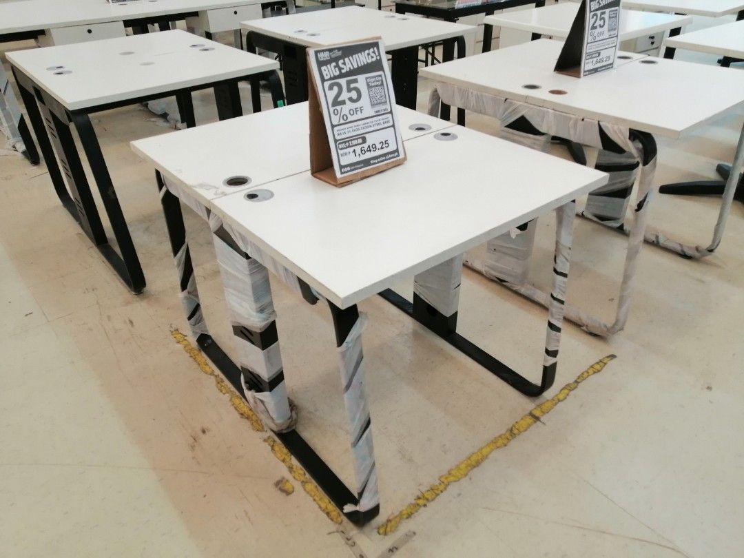 Double Side Table Laminated Top w/ Socket, Furniture & Home Living ...