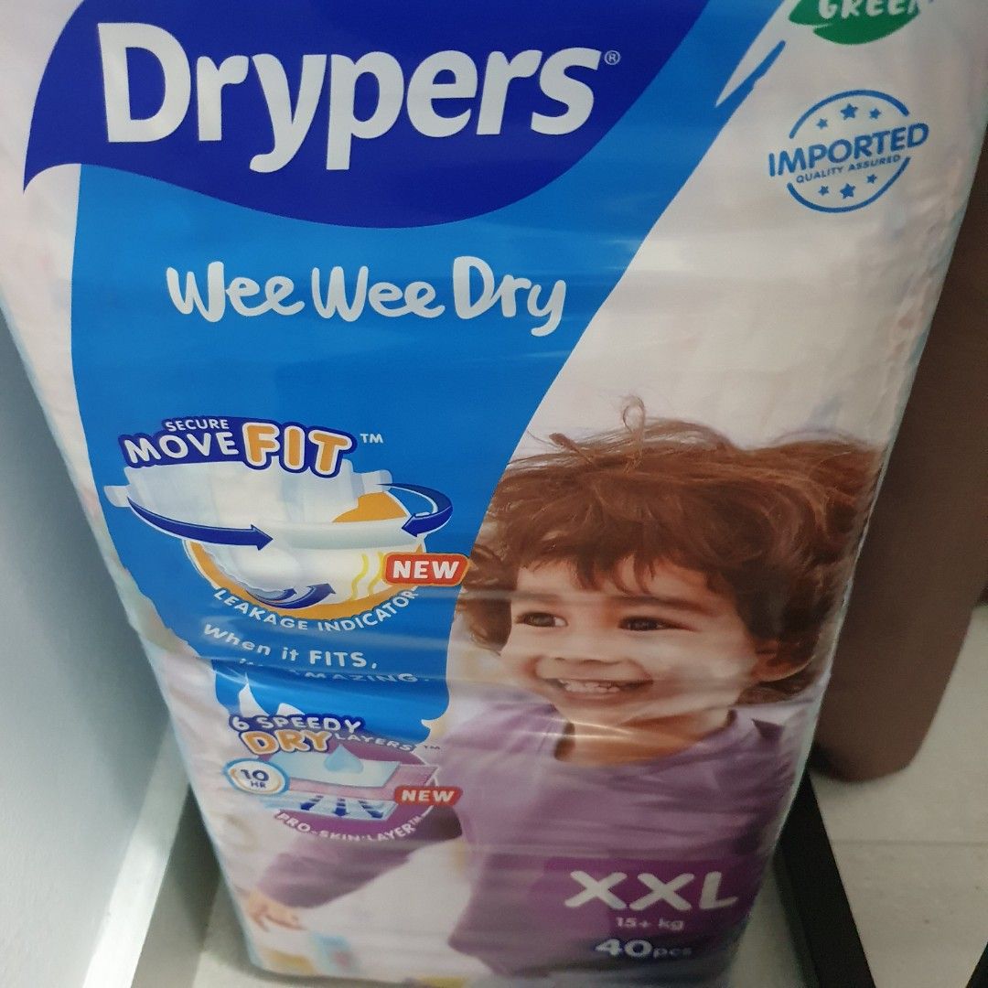 Drypers Wee Wee Dry Diapers XXL size, Babies & Kids, Bathing & Changing ...