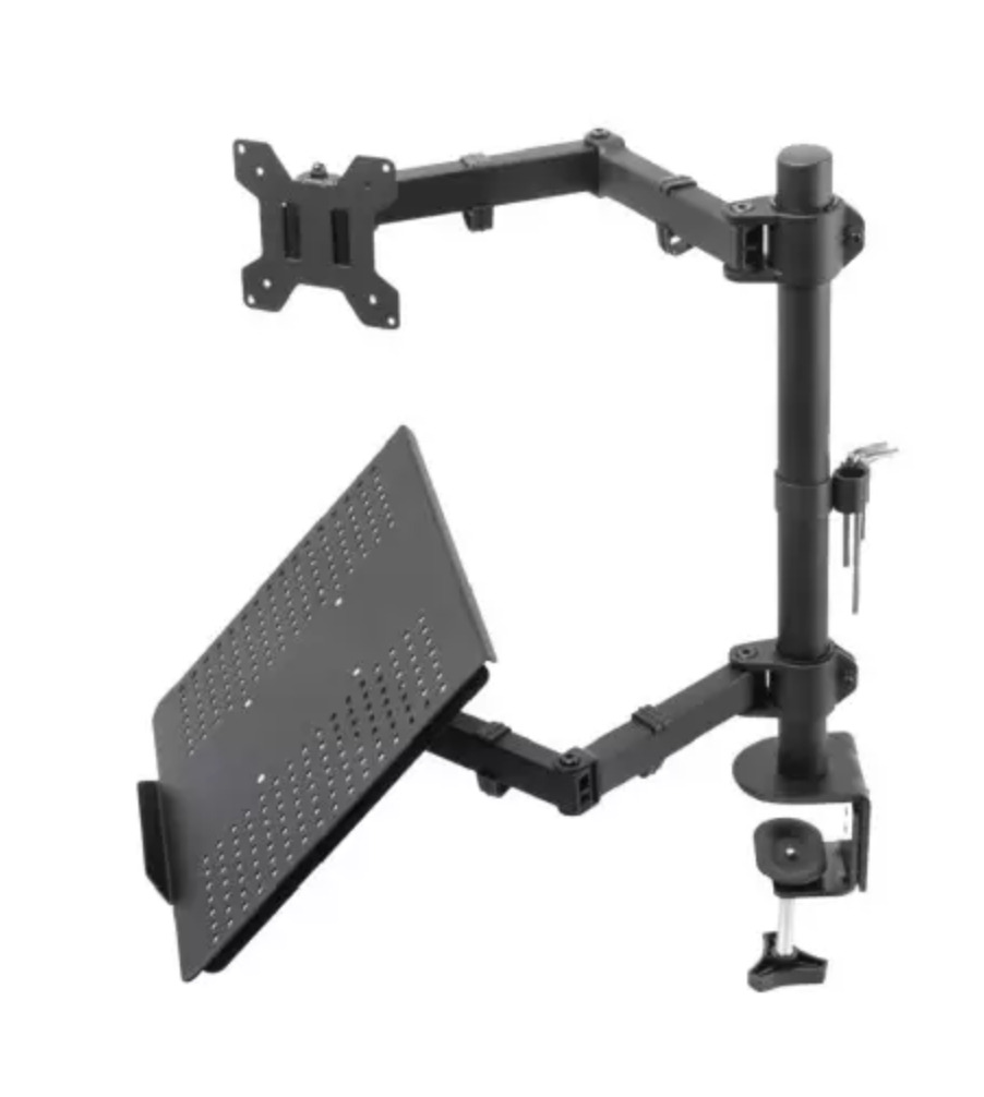 Dual Monitor Arms with a laptop stand seldom used, Computers & Tech ...