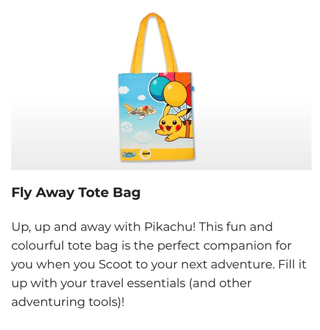 Exclusive Scoot Pikachu Jet tote bag, Women's Fashion, Bags & Wallets ...