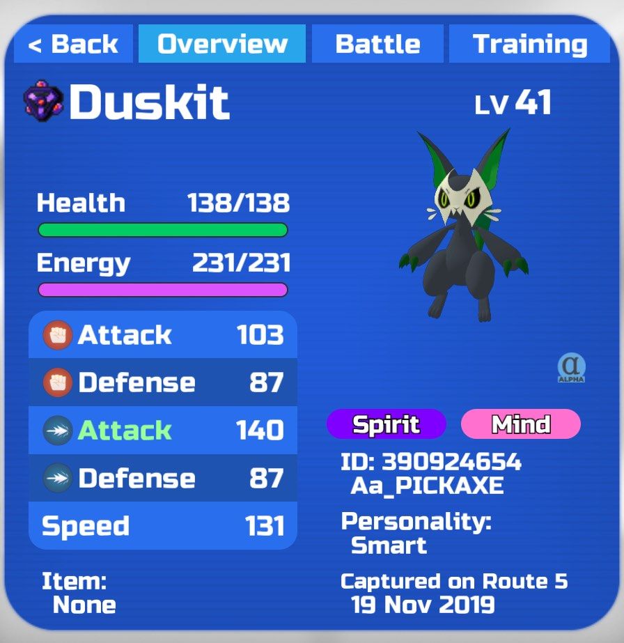 Gleaming Duskit (7x40, Pure Smart, PvP, Loomian), Video Gaming, Gaming ...