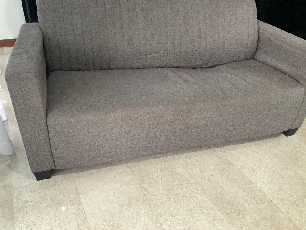 Grey / Brown 3-Seater Fabric Sofa, Furniture & Home Living, Furniture ...