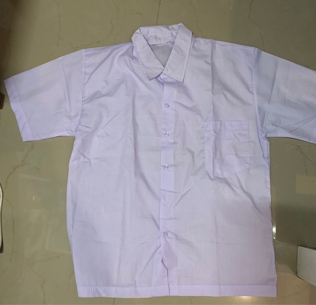 High School Uniform Set for Boys Teens Blue White, Men's Fashion, Tops ...