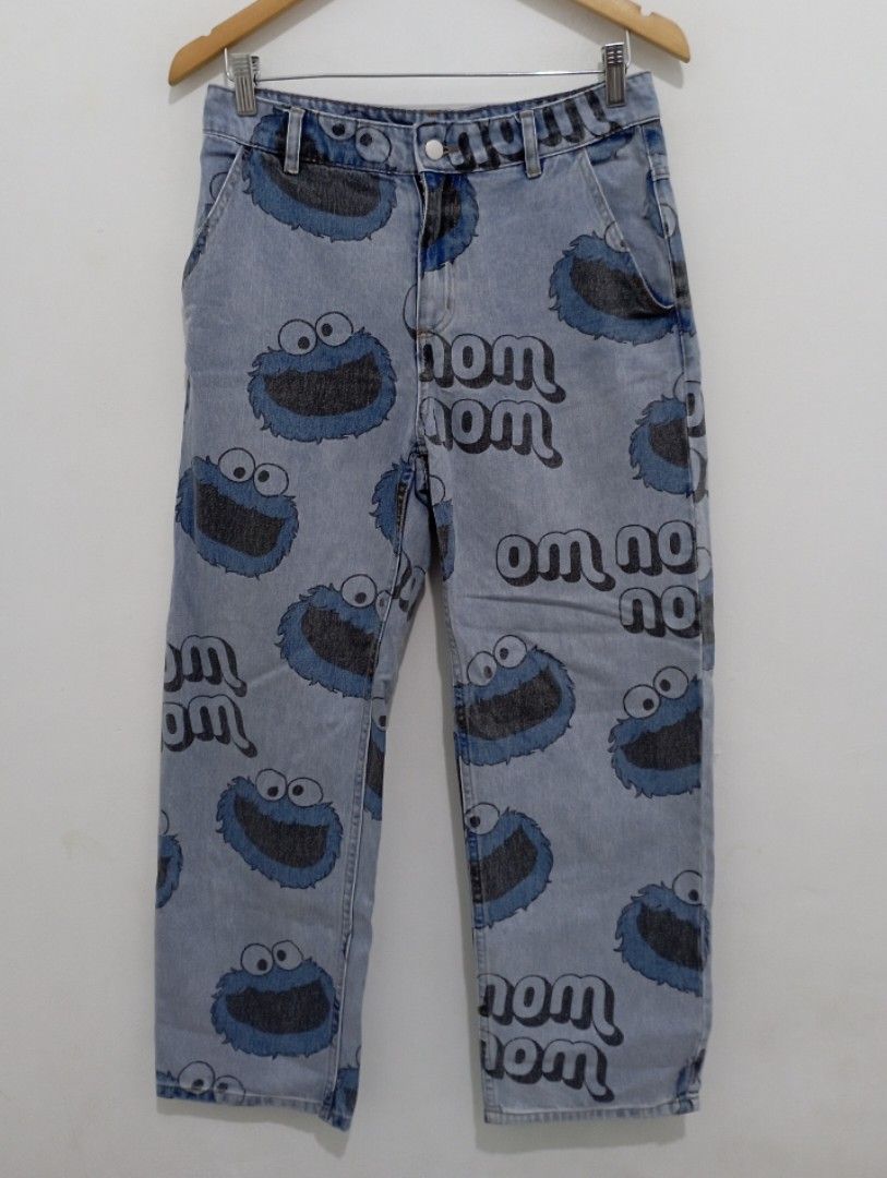 H&M x Sesame Street Cookie Monster Jeans, Women's Fashion, Bottoms ...