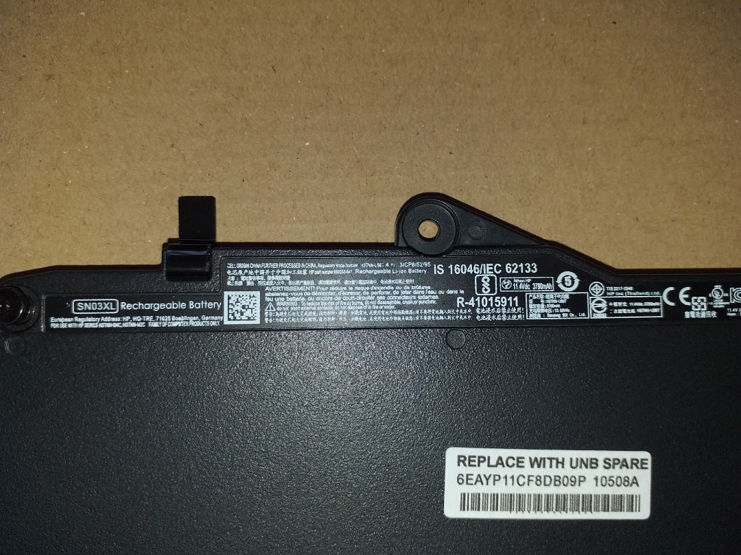 HP EliteBook ZBook Battery (Battery Model SN03XL), Computers & Tech ...