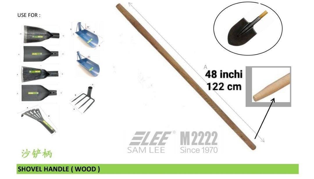 Hulu Kayu untuk Cangkul Lurus, Penyodok Longkang, Pencakar Besi / Wood ...