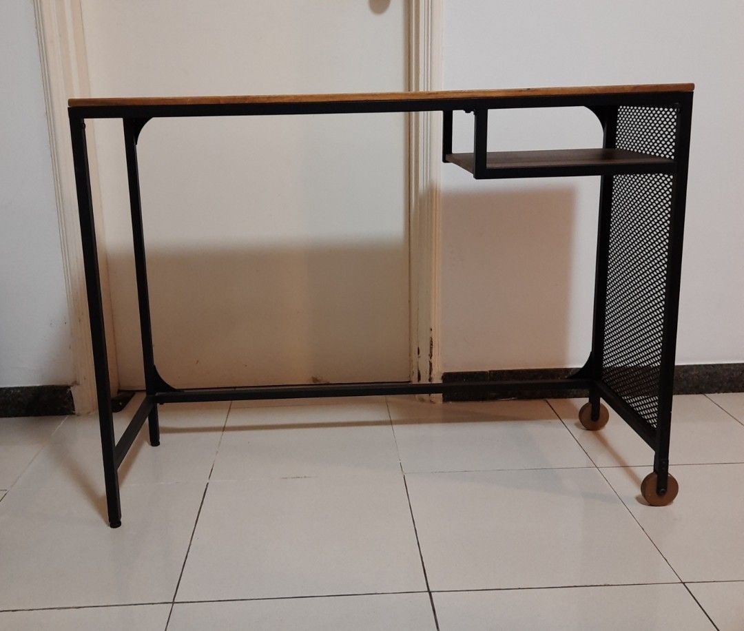 IKEA metal & wood desk, Furniture & Home Living, Furniture, Tables ...