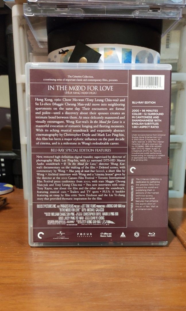 In the Mood for Love - Criterion Collection Blu-ray, Hobbies & Toys, Music & Media, CDs & DVDs ...