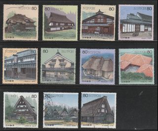 Japan Regional stamp Mie, Kyushu, Ishikawa, Gifu 4 complete sets used ...