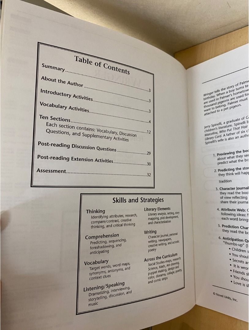 【郵寄到付/金鐘/會展/灣仔/炮台山/天后交收】 Jerry Spinelli -WRINGER _ Teacher Guide Grade ...