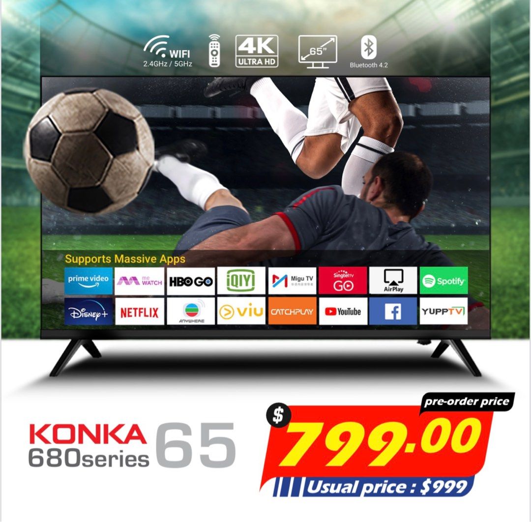 Konka 65” UHD android tv, TV & Home Appliances, TV & Entertainment, TV on Carousell