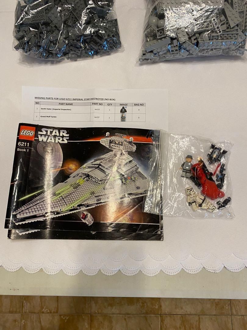 Lego 6211 Imperial Star Destroyer without 2 minifigs Darth Vader ...