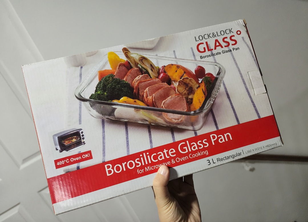 Lock&Lock Glass Borosilicate Glass Pan, Furniture & Home Living ...