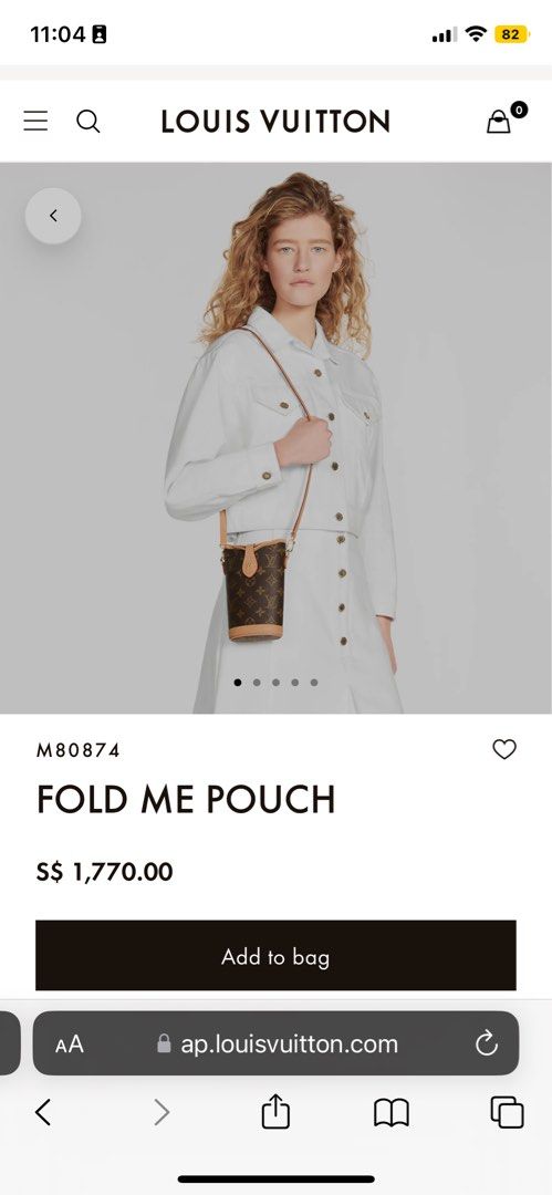 Louis Vuitton Fold ME Pouch, Women's Fashion, Bags & Wallets, Purses ...