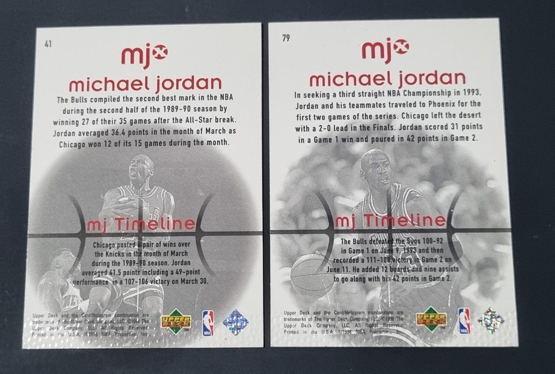 Michael Jordan MJ Timeline Cards, Hobbies & Toys, Toys & Games on Carousell