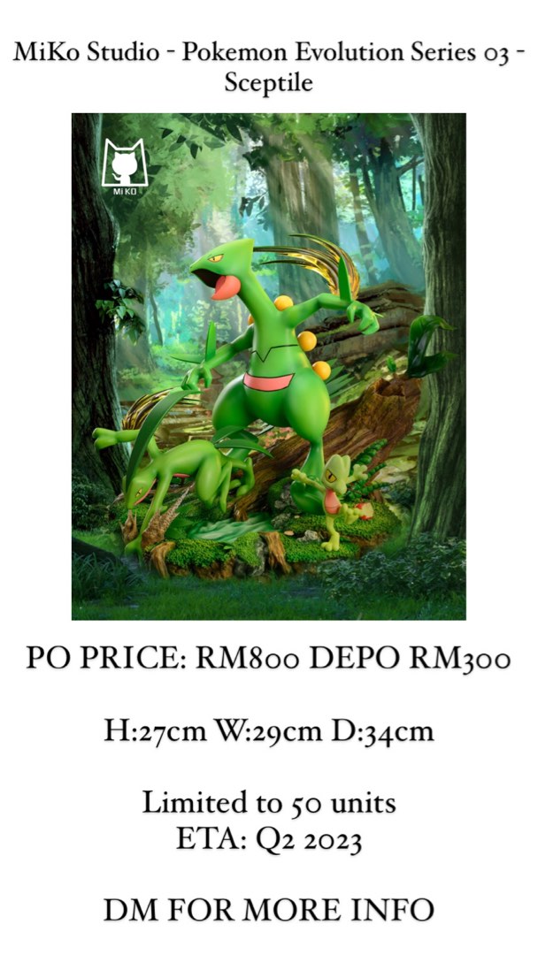 MiKo Studio - Pokemon Evolution Series 03 - Sceptile, Hobbies & Toys ...