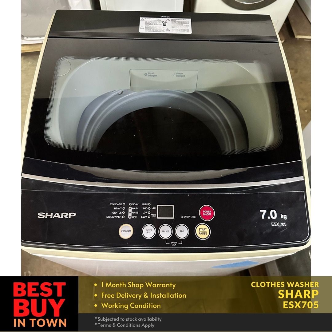 MUST BUY! SHARP 7KG Top-Loader Washing Machine ESX705 (91147), TV ...