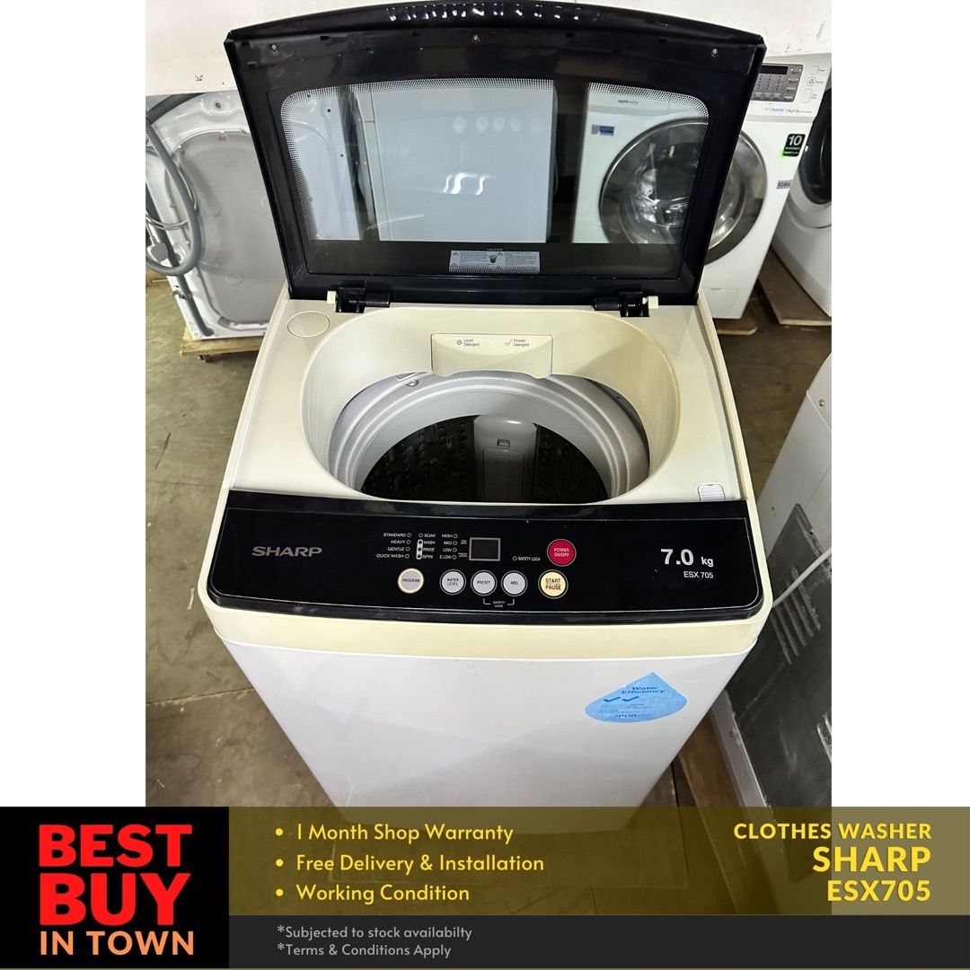 MUST BUY! SHARP 7KG Top-Loader Washing Machine ESX705 (91147), TV ...