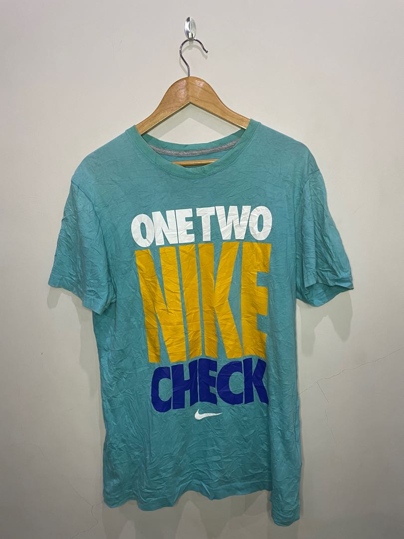 NIKE CHECK SCRIPT TEE, Men's Fashion, Tops & Sets, Tshirts & Polo ...