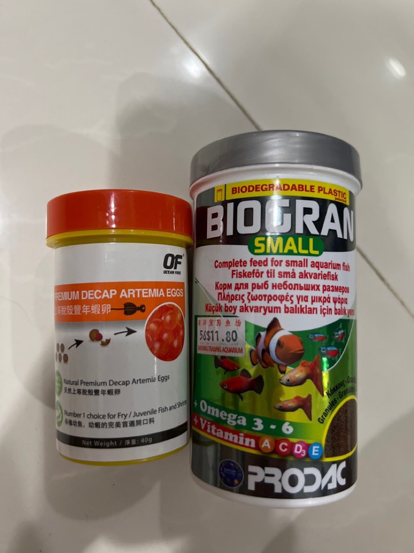 Ocean Free Premium Decap Artemia Eggs & Prodac Biograin Small, Pet ...