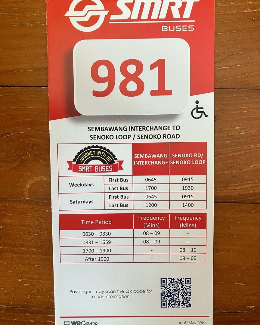 Old Bus Guide of SMRT Service 981, Tickets & Vouchers, Event Tickets on ...