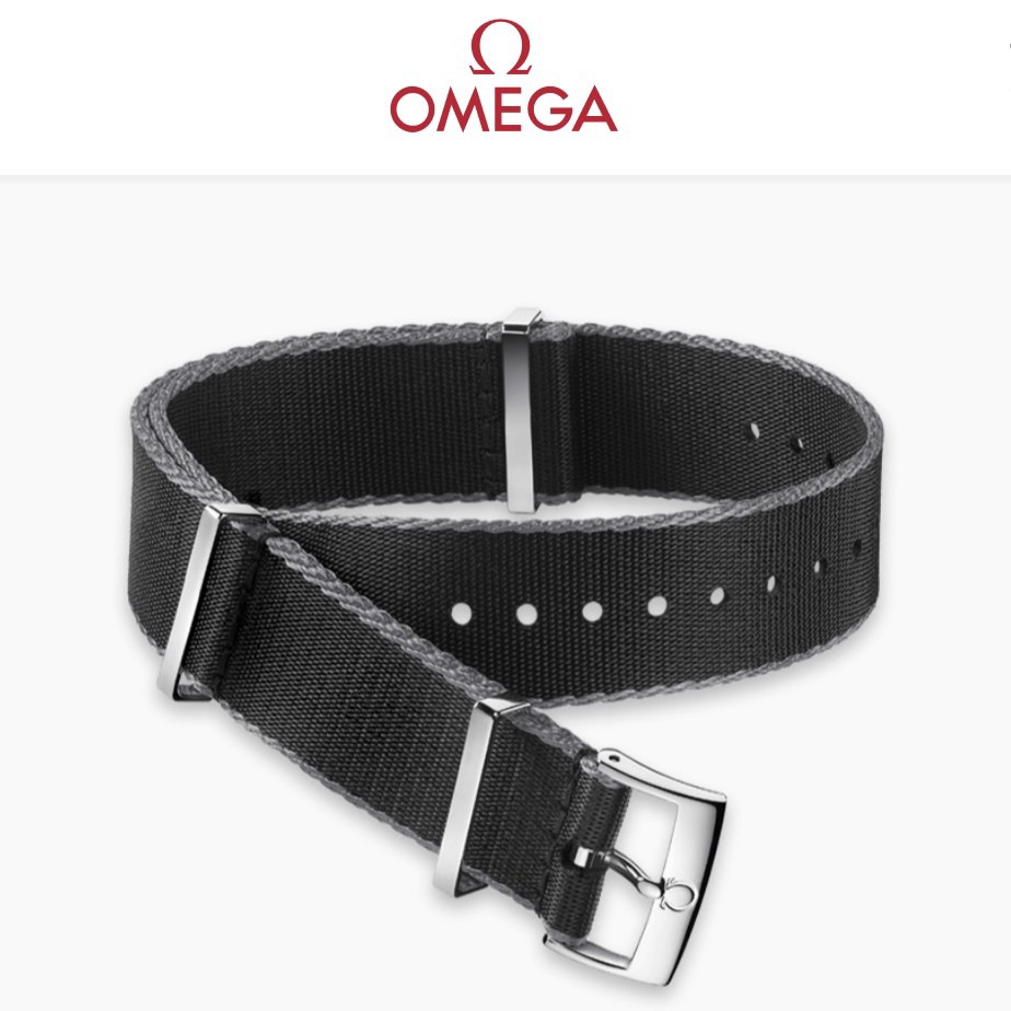 Authentic Omega Black Grey NATO Polyamide strap 21mm 22mm, Luxury ...
