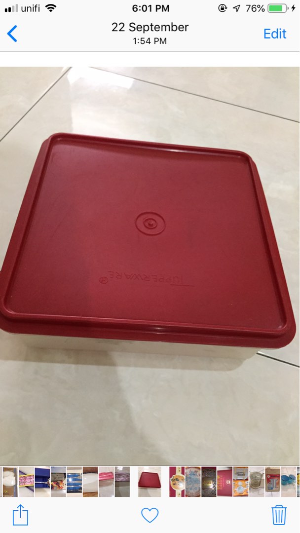 Original square tupperware, Furniture & Home Living, Kitchenware ...